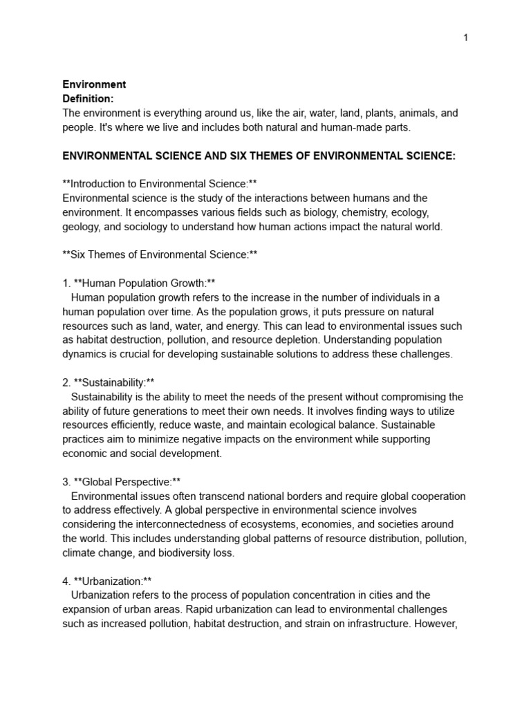 ENVIRONMENTAL SCIENCE | PDF