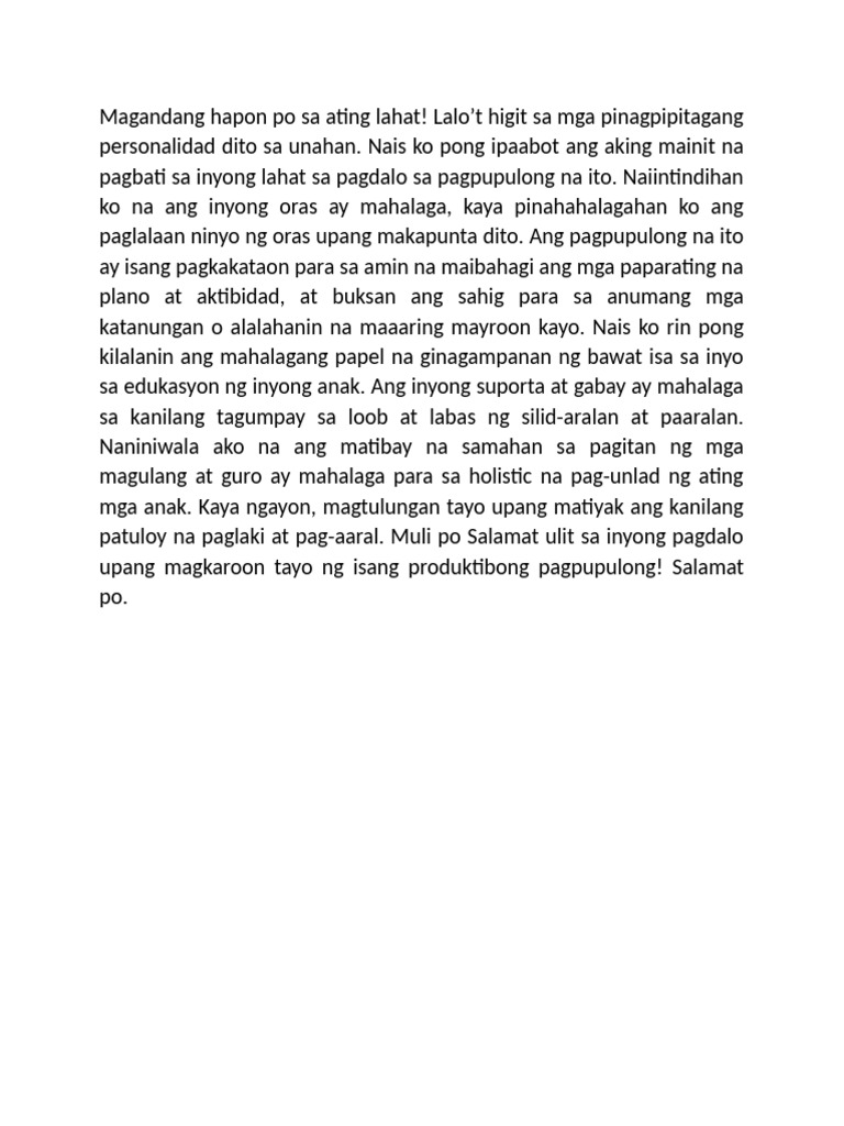 Opening Remarks GPTA Meeting | PDF