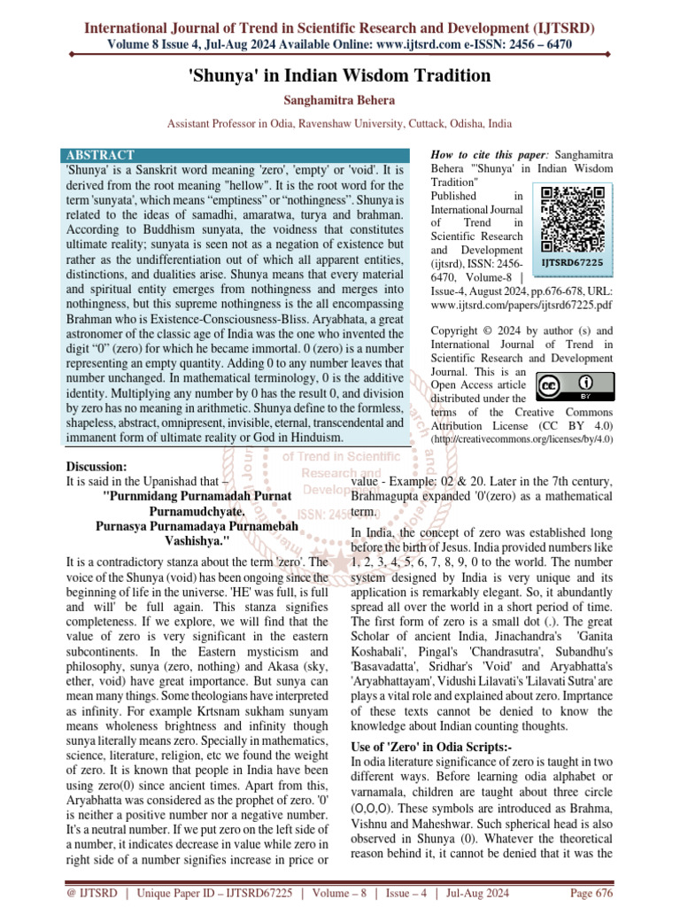 Shunya in Indian Wisdom Tradition | PDF | Śūnyatā | Brahman