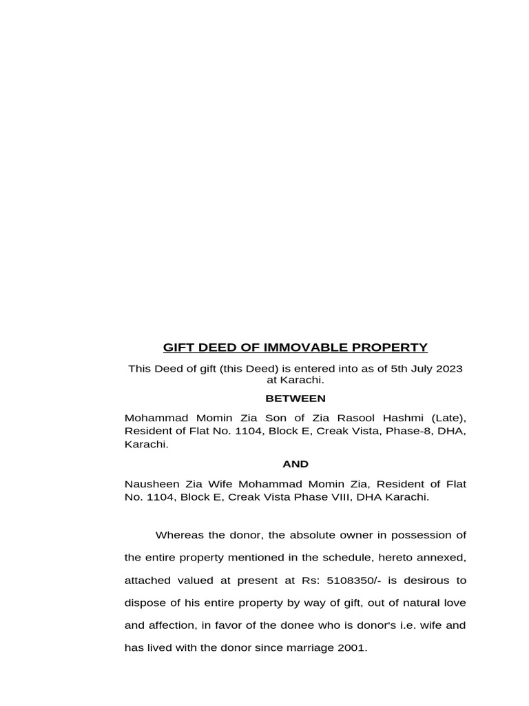 Gift deed | PDF