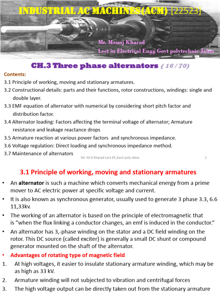 ACM CH3 Three Phase Alternators | PDF