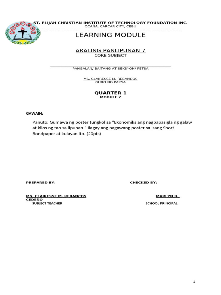 AP 9 (Q1) Module 2 (Joshua & Jeremiah) | PDF | Career & Growth