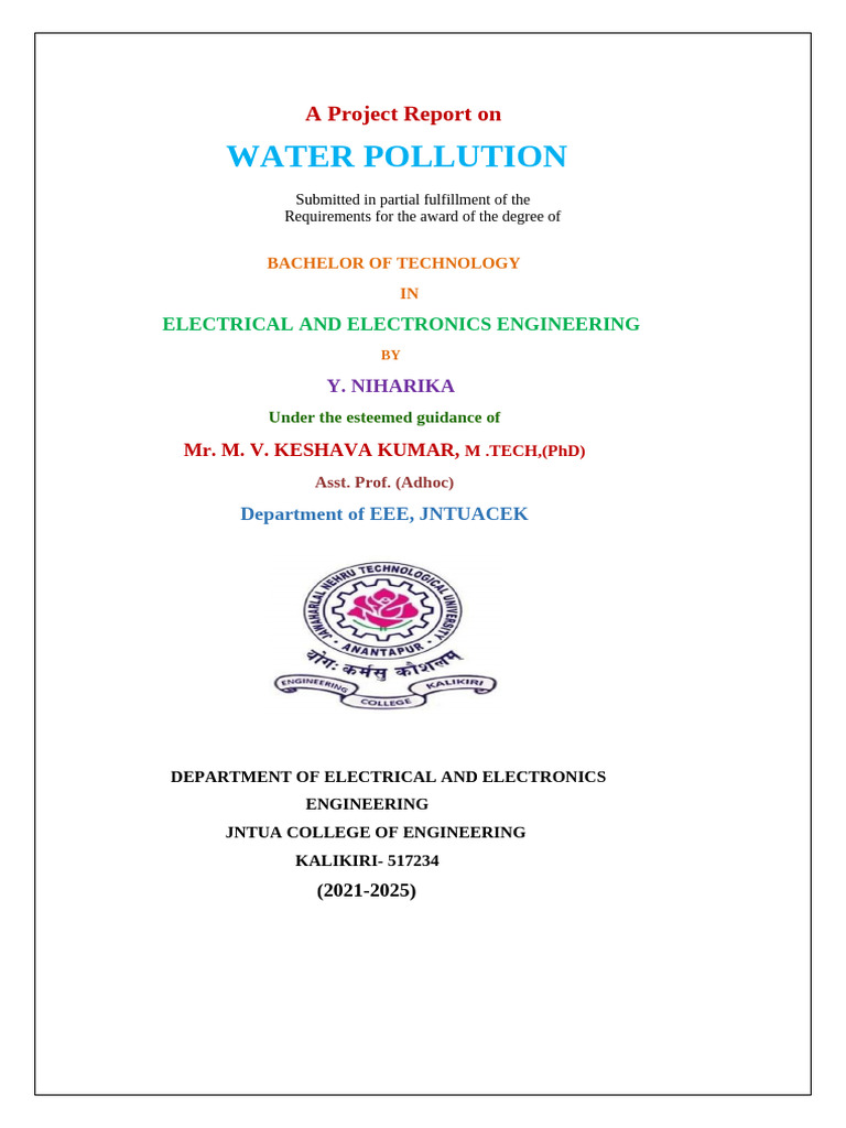 Water Pollution: A Project Report On | PDF