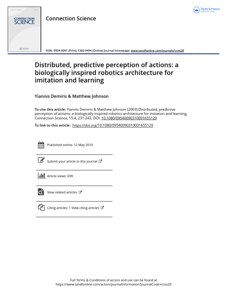 Distributed Predictive Perception of Actions A Biologically Inspired ...