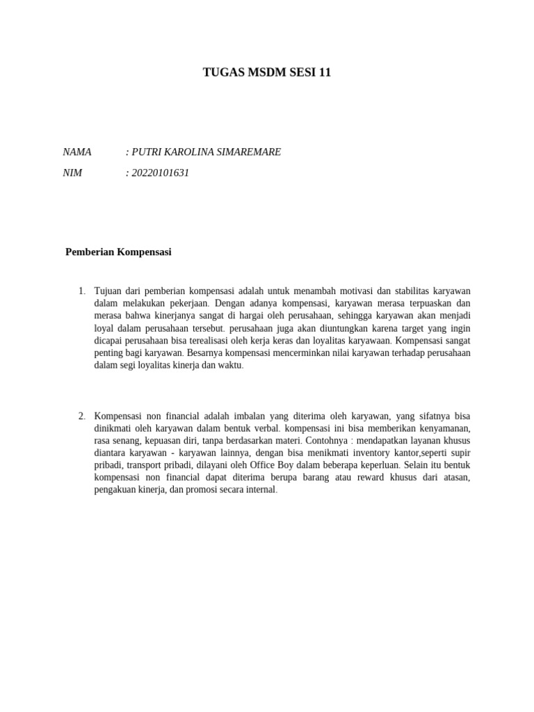 TUGAS MSDM Sesi 11 | PDF
