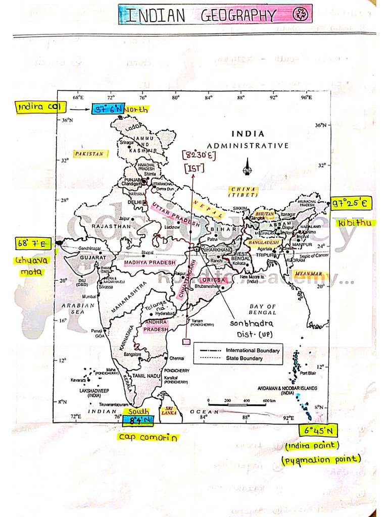 Indian Geography Class Notes | PDF