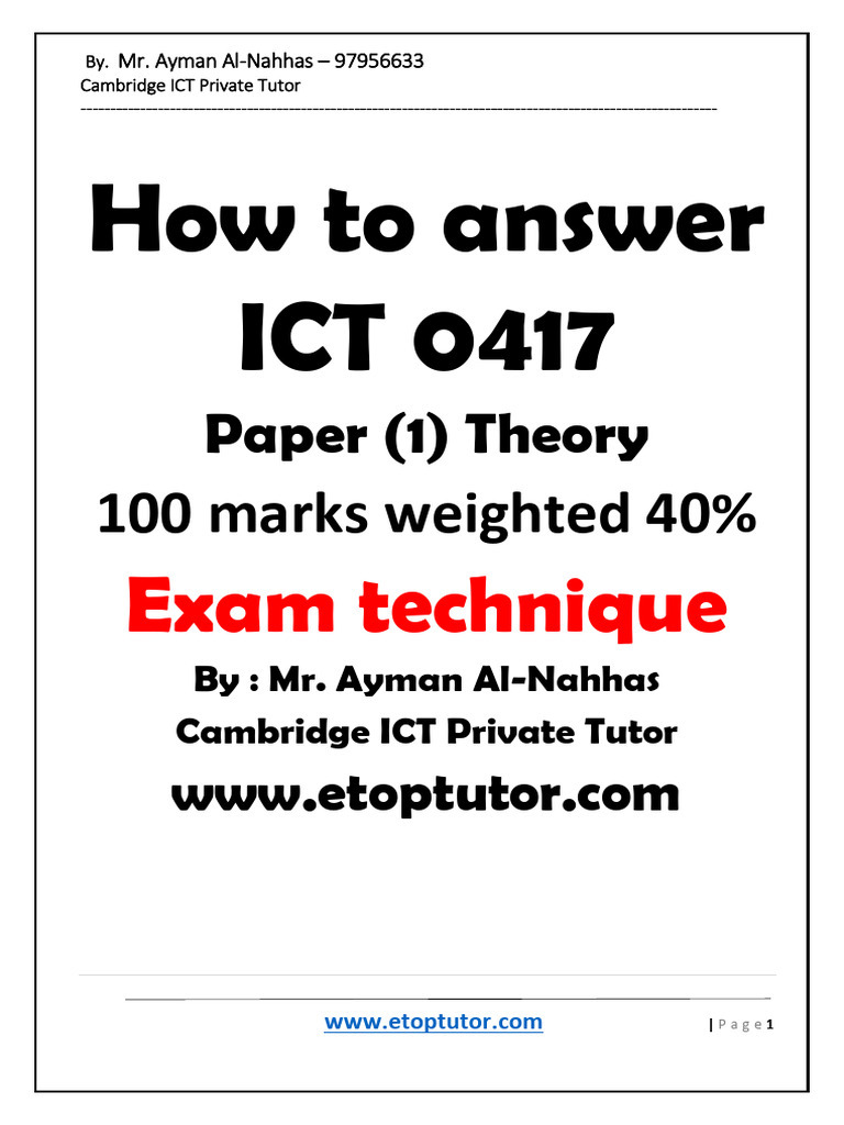 How To Answer 0417 Paper | PDF | Question | Internet