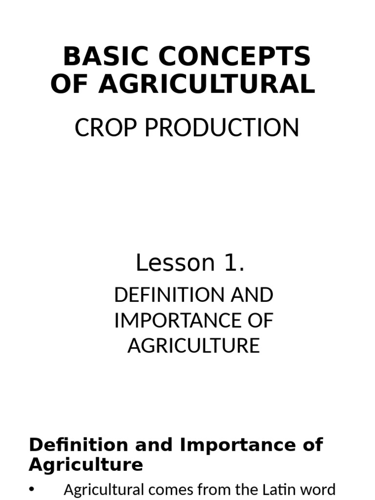 Introduction to Agricultural Concepts | PDF | Agriculture | Horticulture