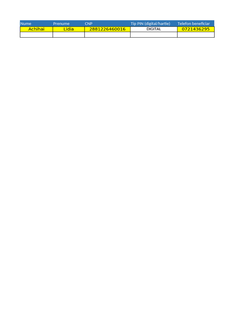 Macheta Adrese Beneficiari Template | PDF