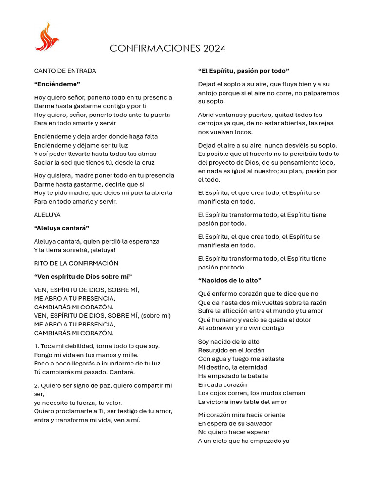 Letras Confirmaciones | PDF | Amor | Poesía