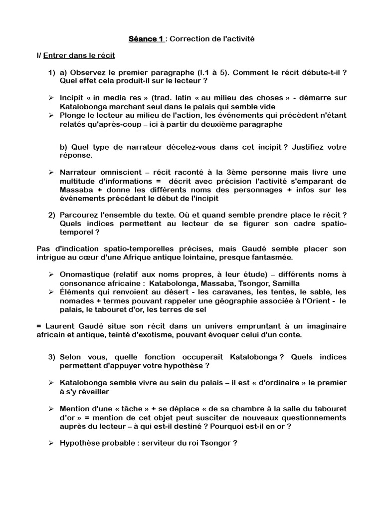 Activité - Éléments de Correction PDF | PDF