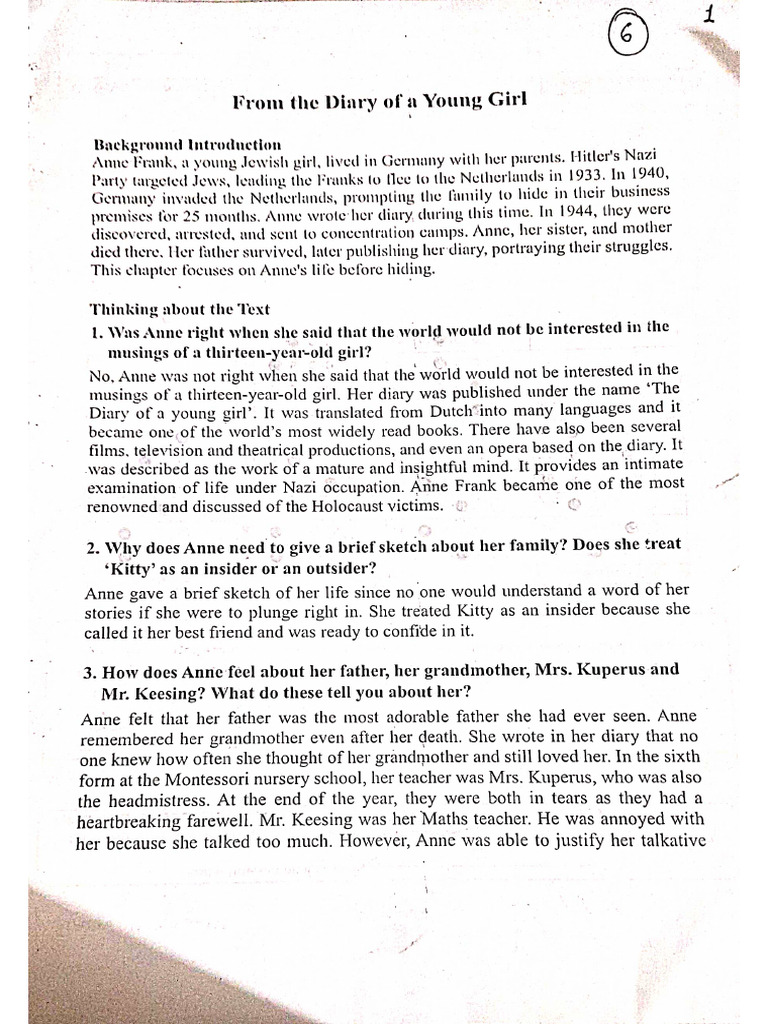 dairy of anne frank | PDF