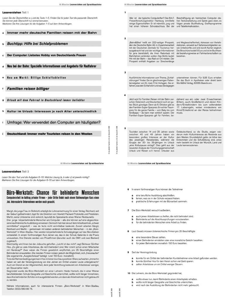 Telc Modelltest | PDF