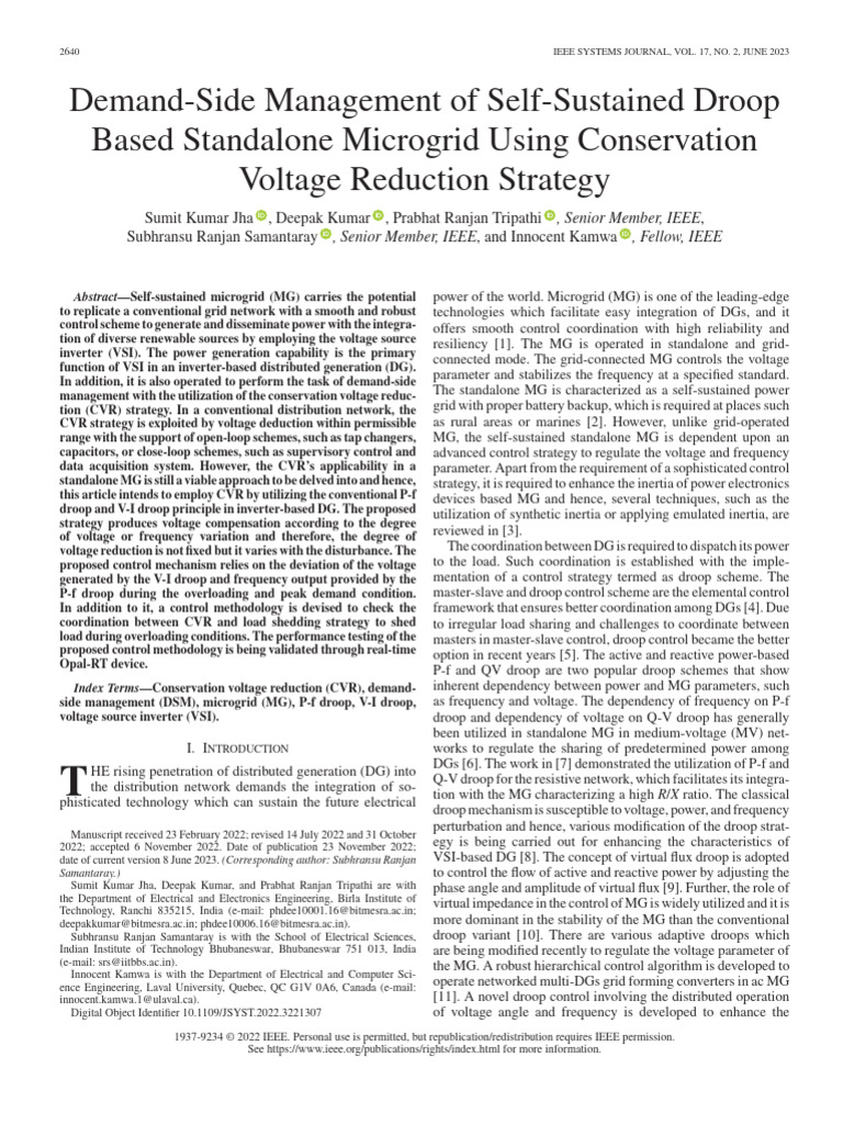 Demand-Side Management of Self-Sustained Droop Based Standalone Microgrid Using Conservation ...