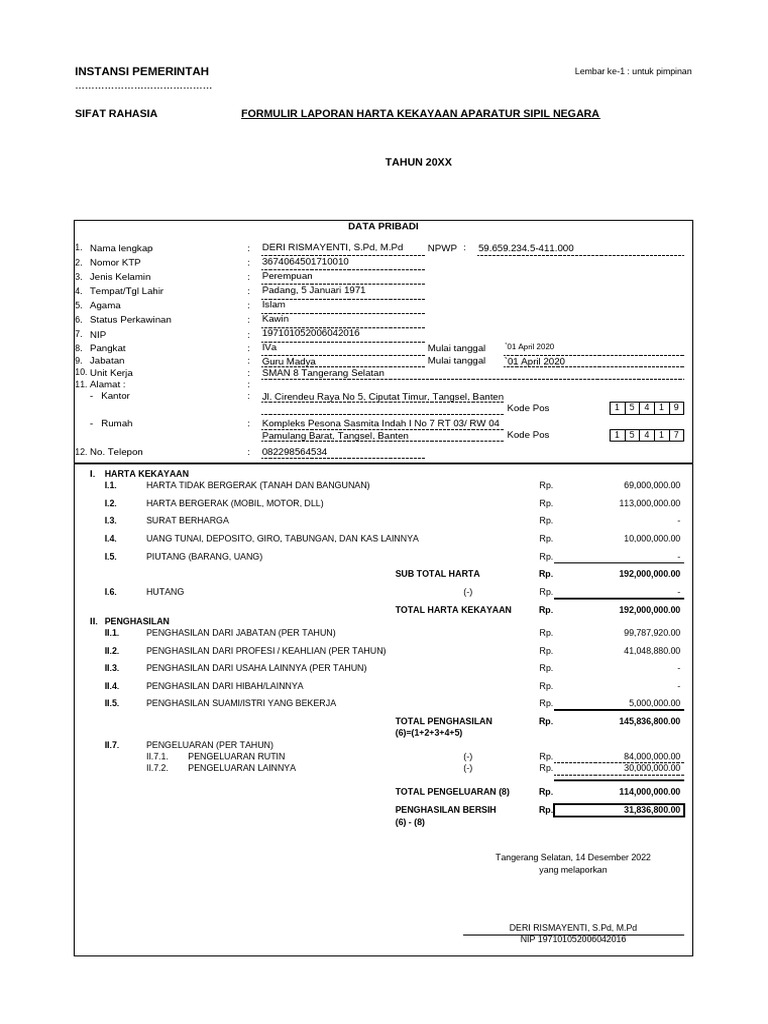 Bagi Form-Lhkasn Deri R | PDF