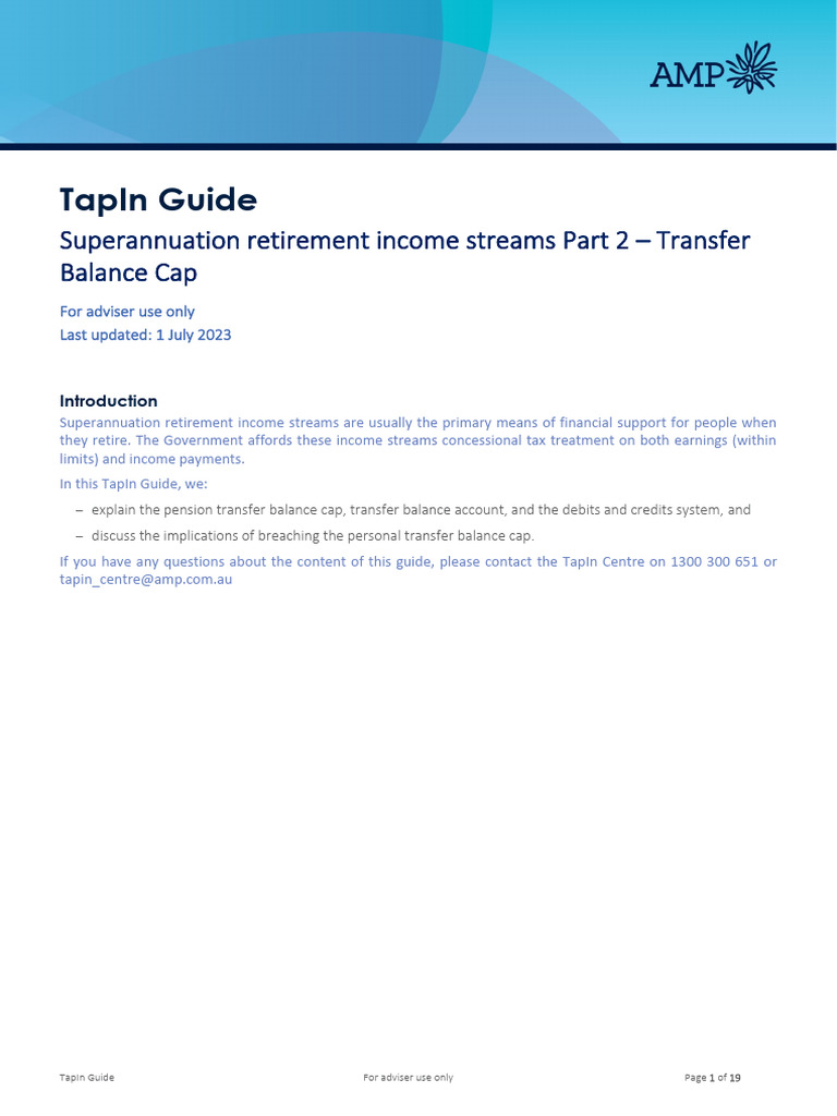 Superannuation Retirement Income Streams pt2 | PDF