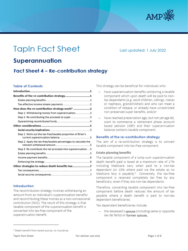 4 Recontribution Strategy | PDF