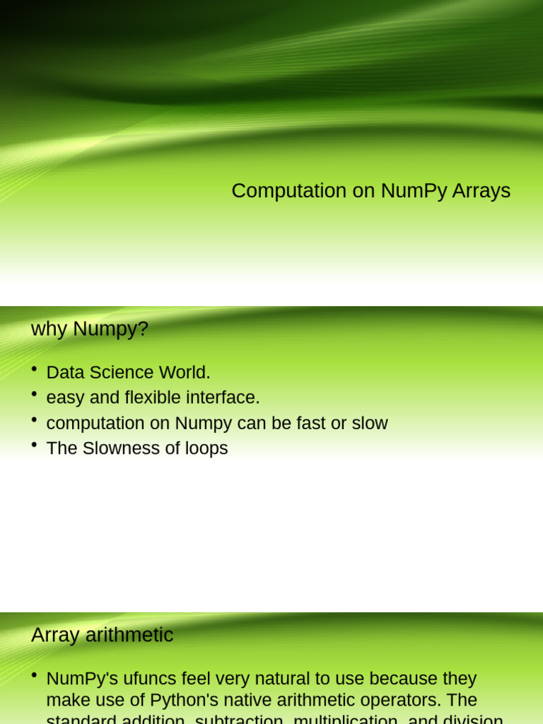 Computation of NUmpy | PDF