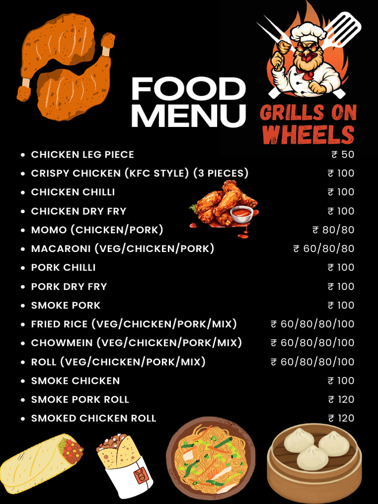 Orange Black Modern Food Menu | PDF