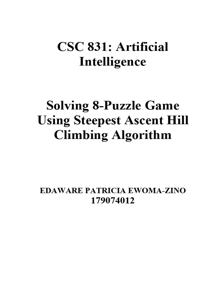 8 Puzzle Term Project | PDF