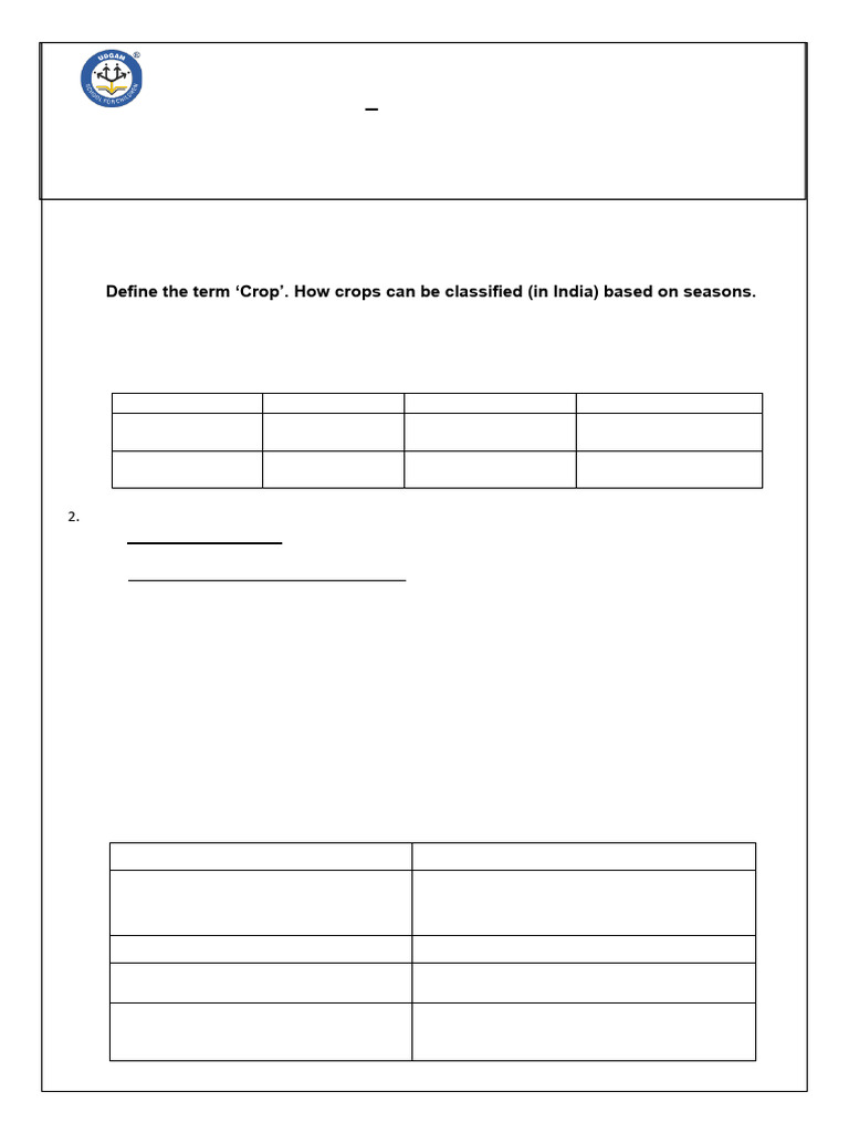 Class 8 Sci Ch 1 Crop Notes Pdf 8833