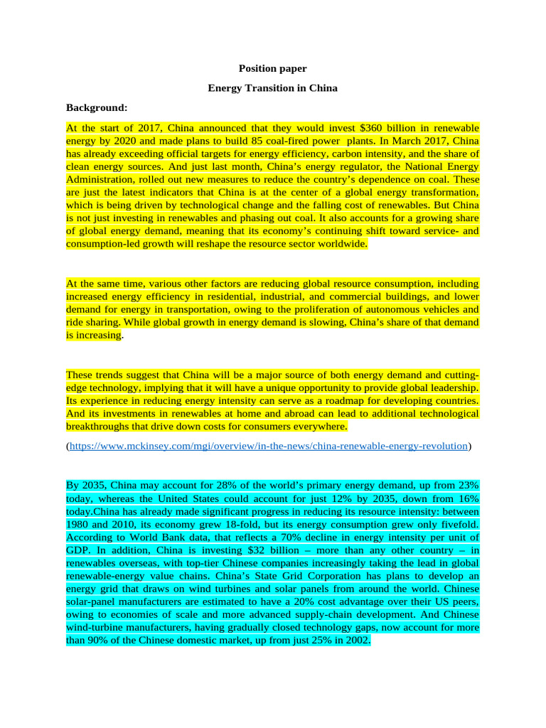 Position Paper Example | PDF