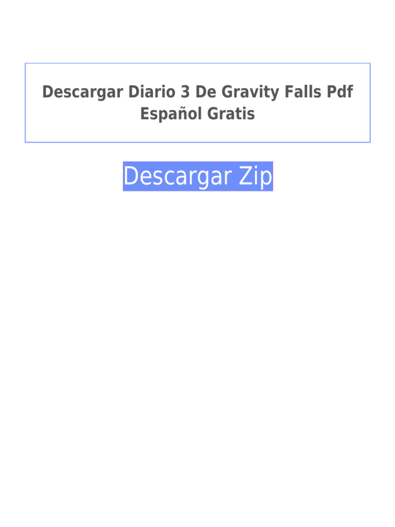 Descargar Diario 3 de Gravity Falls PDF Español Gratis | PDF