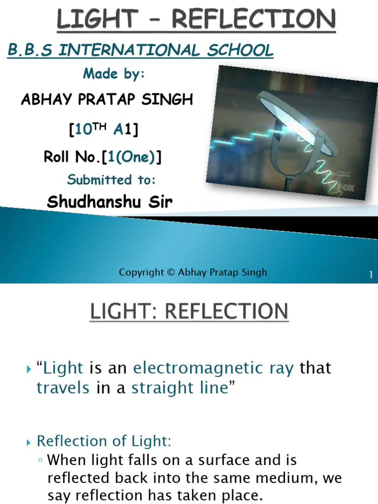 (Abhay Pratap Singh) REFLECTION | PDF | Mirror | Optics