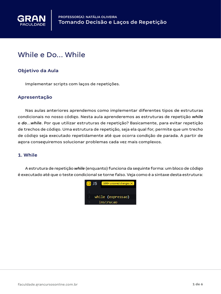 Apostila - While Edo While | PDF