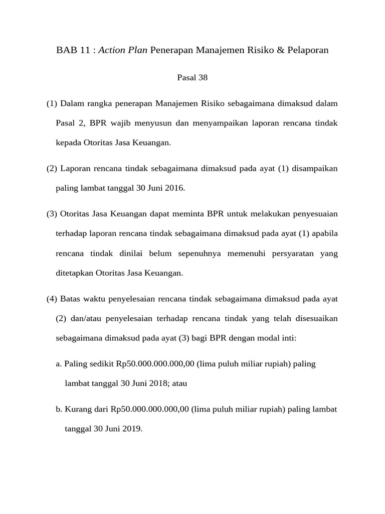 BAB 11 ACTION PLAN PELAKSANAAN MR _ PELAPORAN | PDF