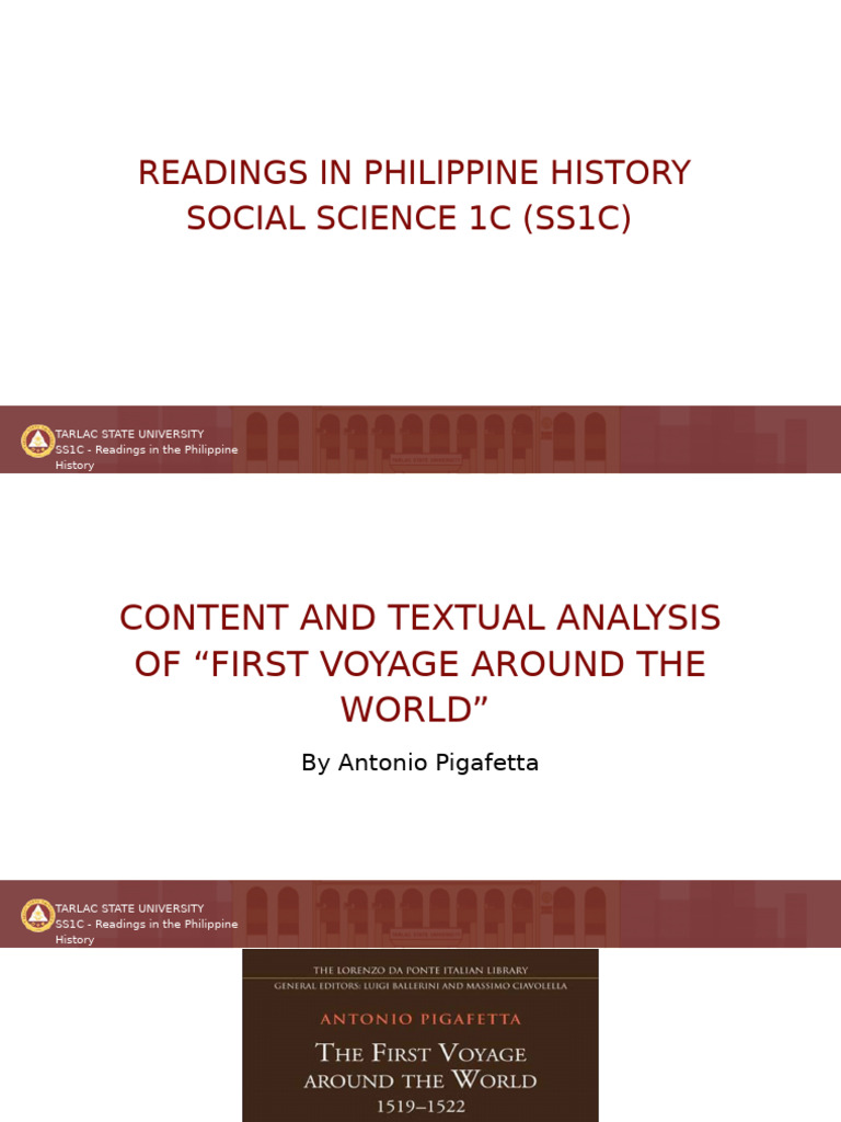 SS1C - RPH - Chapter3 - Content and Textual Analysis of First Voyage Around The World by Antonio ...