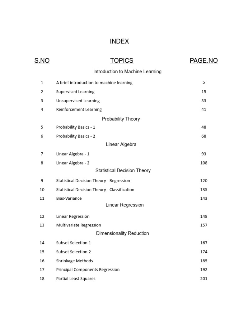 ML Important Topics - IITM | PDF