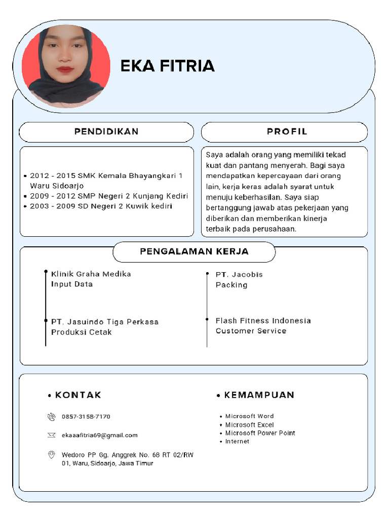 CV Eka Fitria 1 | PDF