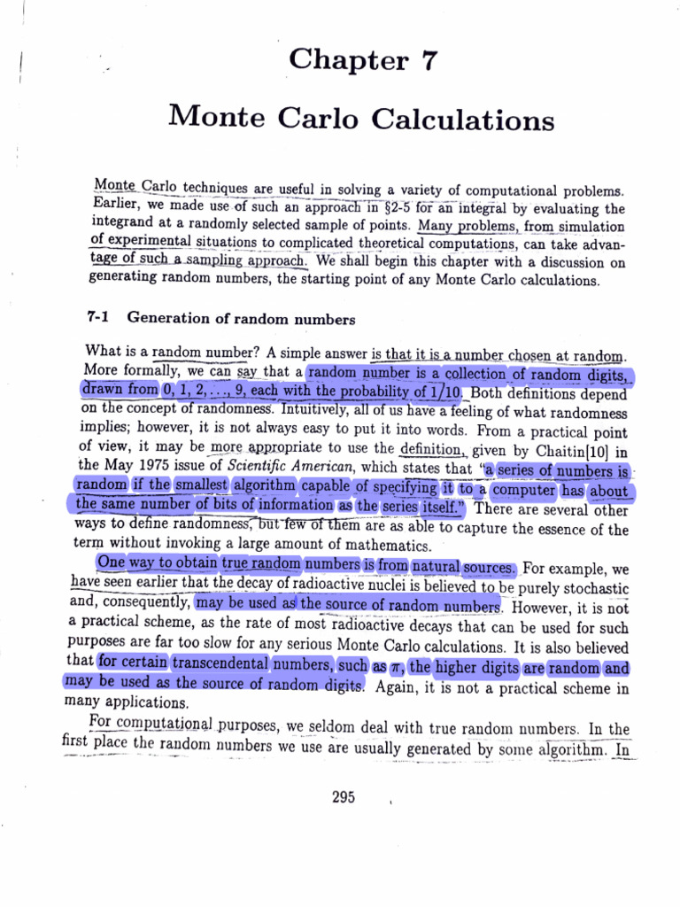 Monte Carlo Calculations: Problems | PDF