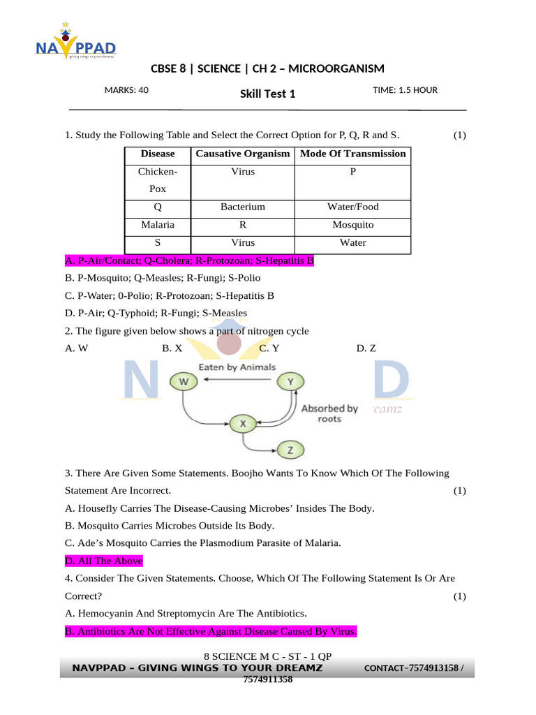 8 Science M C - ST - 1 QP | PDF