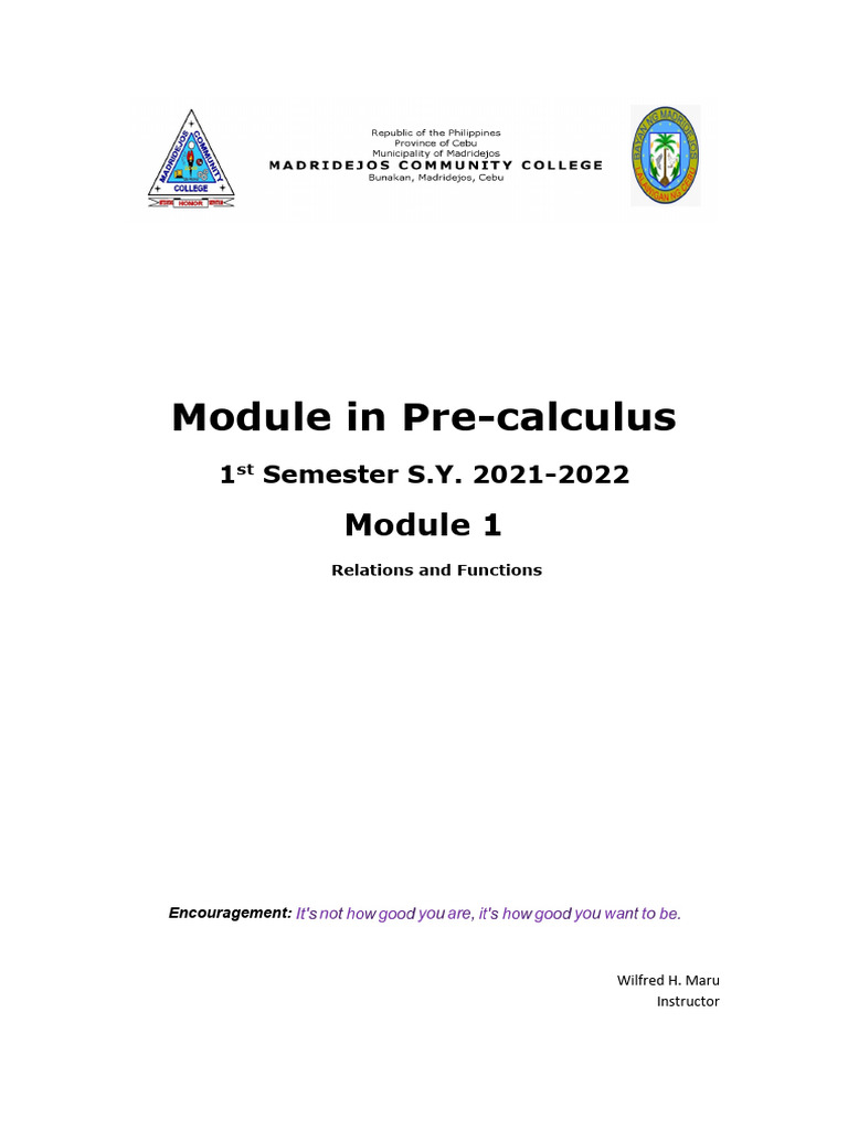 Precalculus Module 1 | PDF
