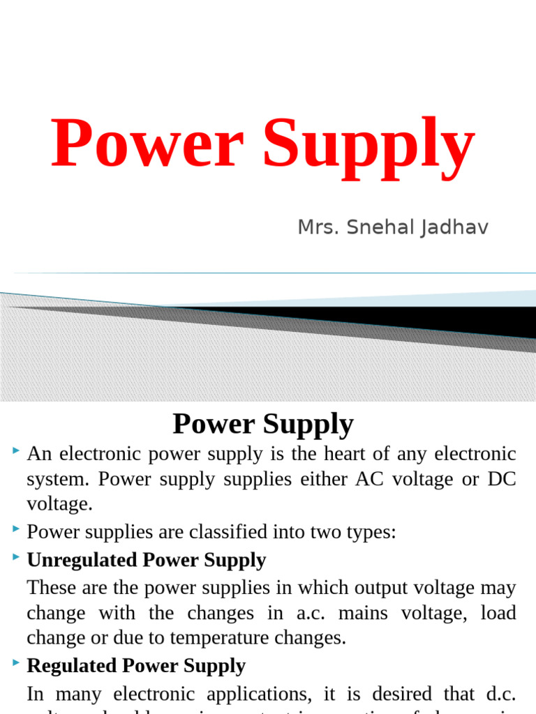 Unit 4. Power Supply | PDF