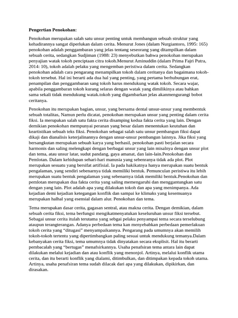 Pengertian Penokohan | PDF