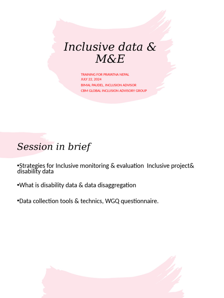 Inclusive Data & M&E | PDF