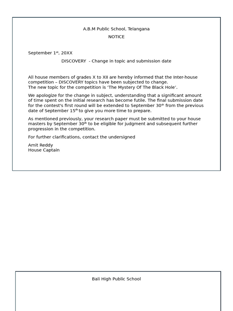 Answers To Engish Sample Paper (Writing) | PDF