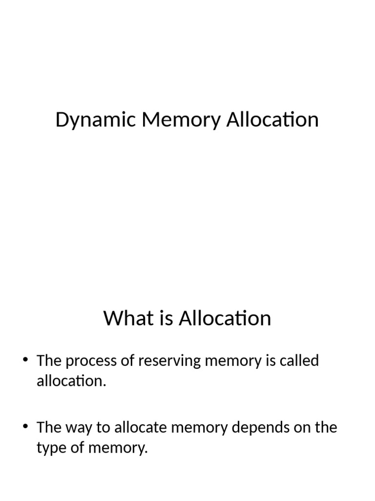 Dynamic Memory Allocation Pdf Variable Computer Science Pointer Computer Programming