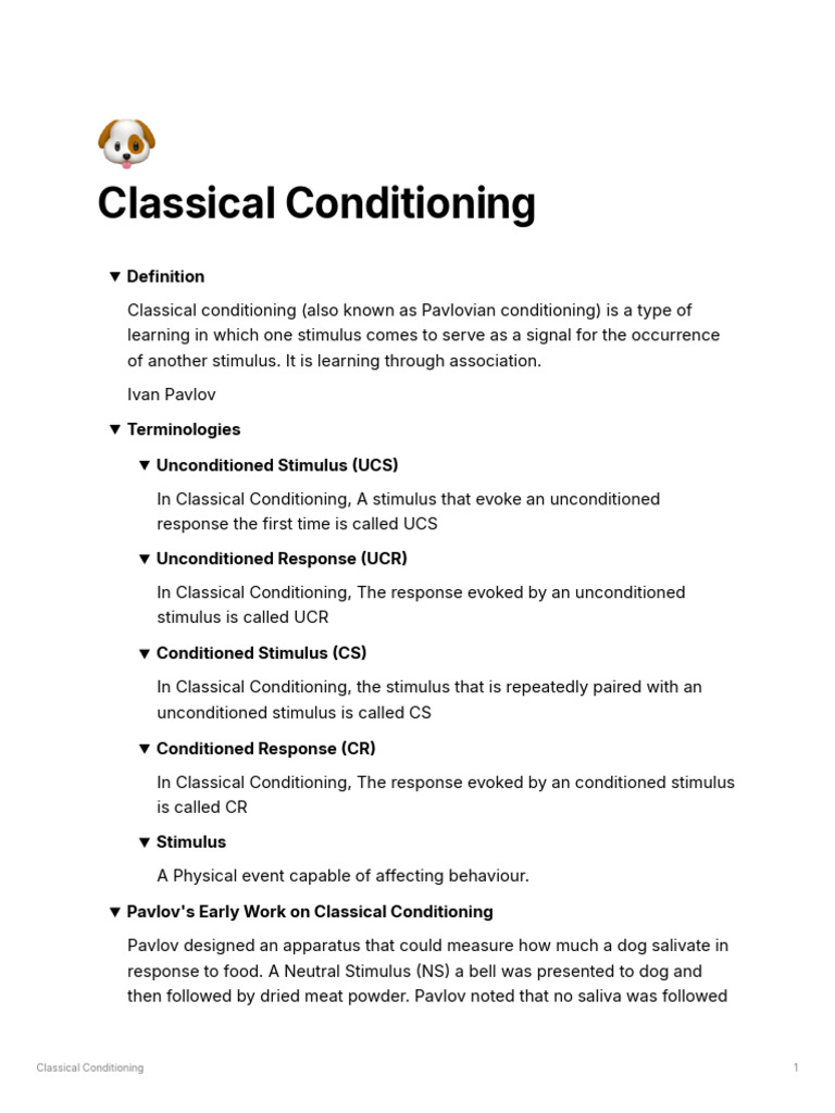 Classical Conditioning1 | PDF