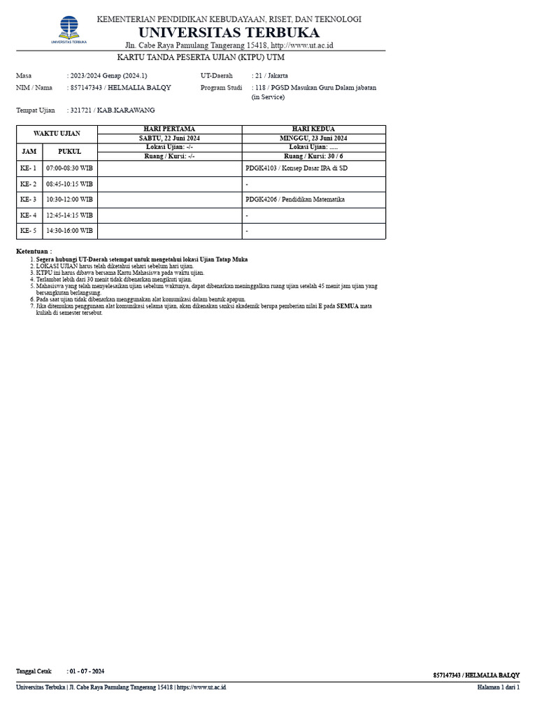 KTPU UTM - 857147343 A - 053106 | PDF