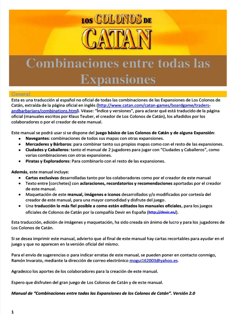 PDF 1 Combinaciones Expansiones Catan P All Compress | PDF
