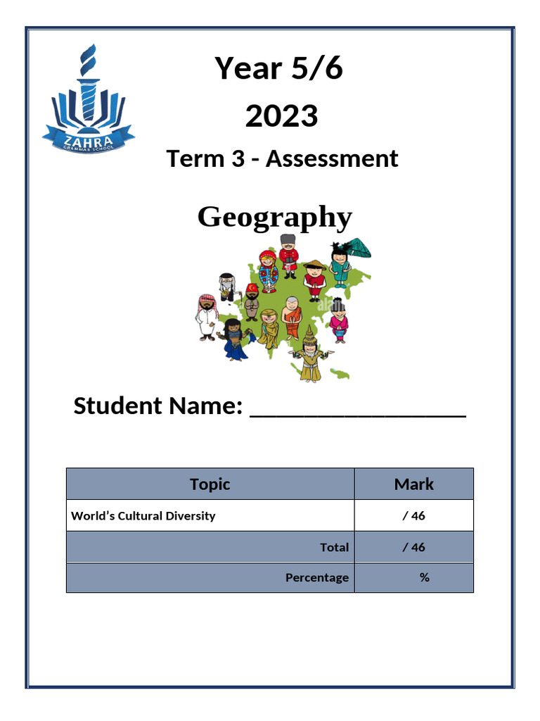 Term 3 Year 5-6 Geo Assessment | PDF