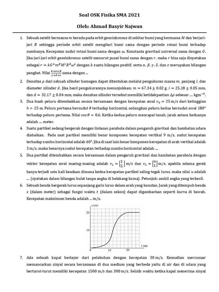 Soal Osk Fisika 2021 1 | PDF