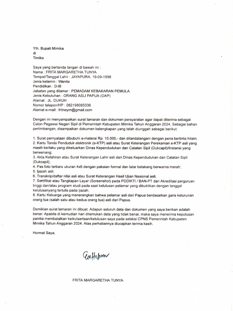 Frita Margaretha Tunya | PDF