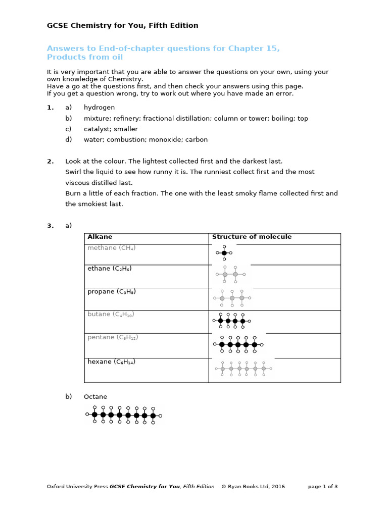 GCFY - Chapter - 15 - Products From Oil | PDF