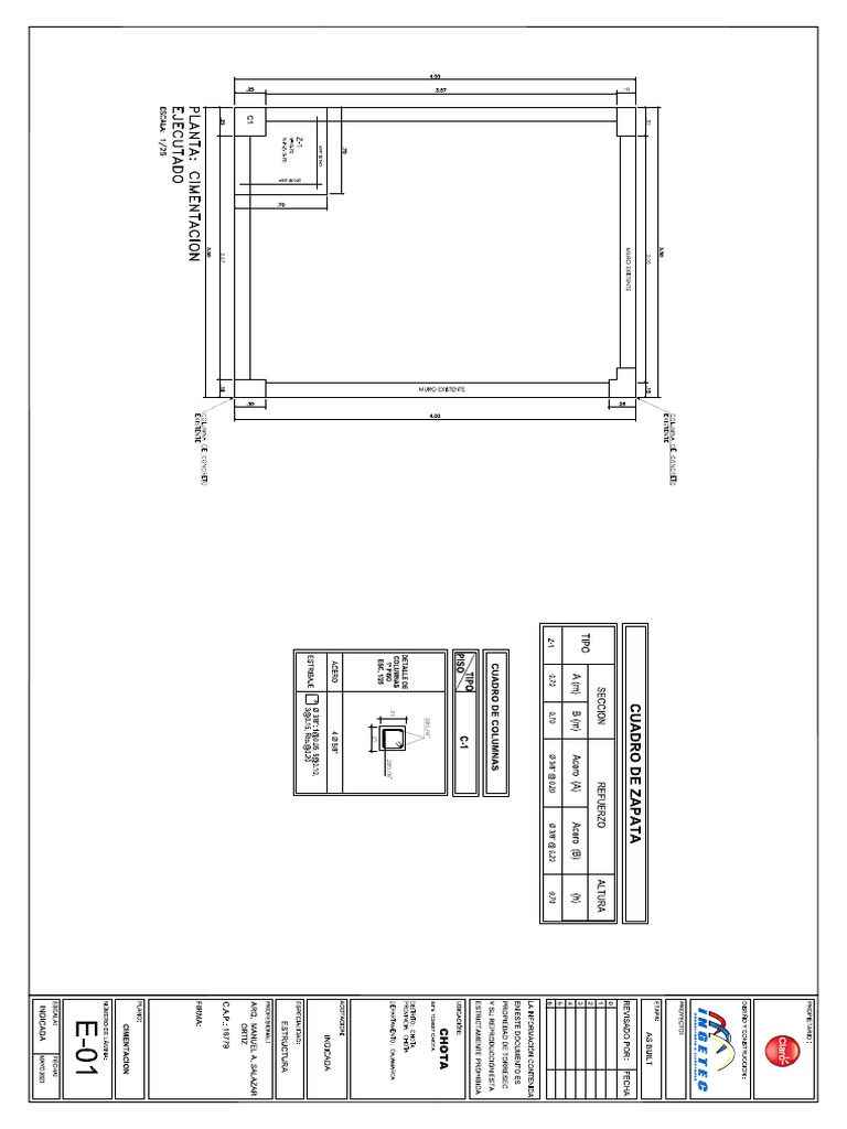 E-01 Asbuilt Cimentacion | PDF