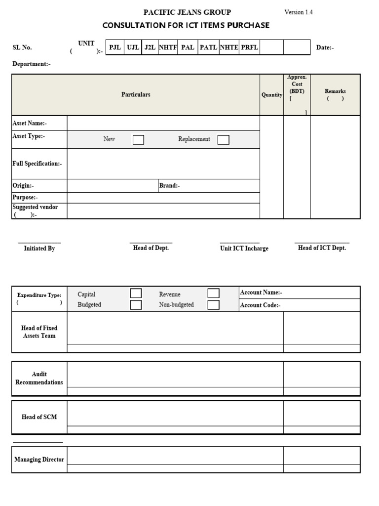 ICT Items Purchase Consultation Form | PDF | Printer (Computing ...